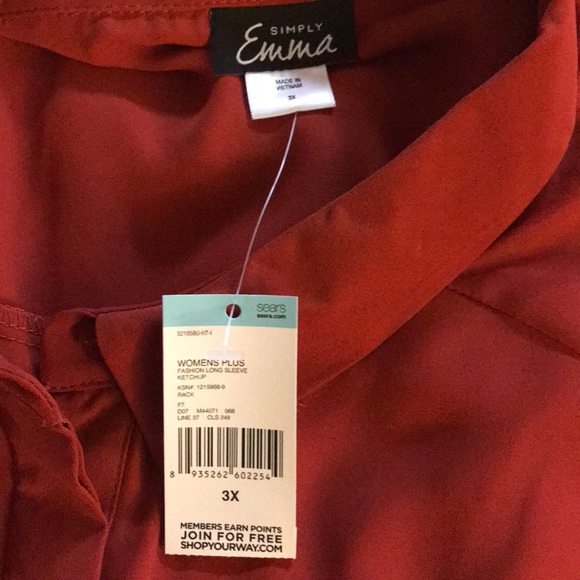 Simply Emma | Tops | Nwt Plus Size Top In Color Called Ketchup | Poshmark